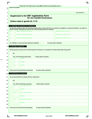 Fillable Online Supplement to the VAT registration form Fax Email Print - pdfFiller