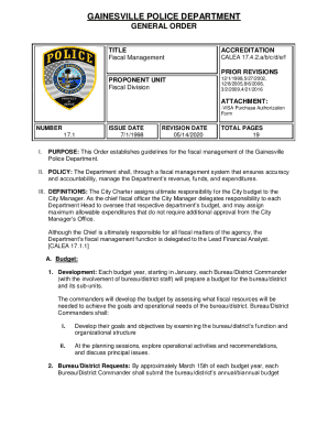 Fillable Online GAINESVILLE POLICE DEPARTMENT GENERAL ORDER ... Fax ...
