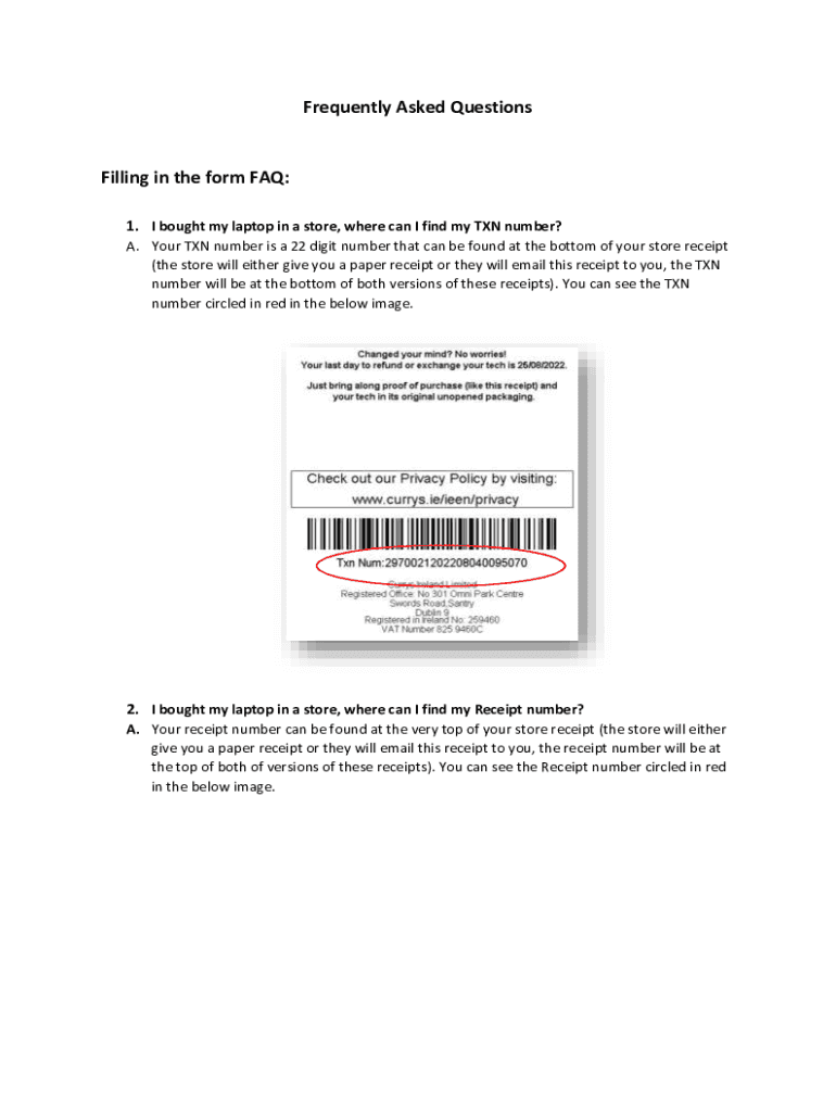 Fillable Online Frequently Asked Questions Filling in the form FAQ: Fax ...