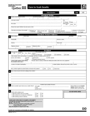 Fillable Online Claim for Death Benefits. Complete this form when a ...