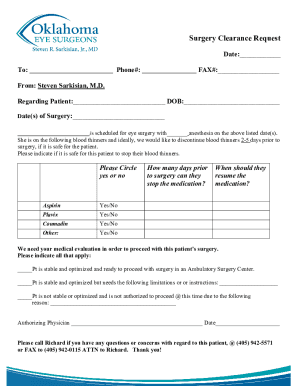 Fillable Online Surgery Scheduling Form Phone Fax Email Print - pdfFiller