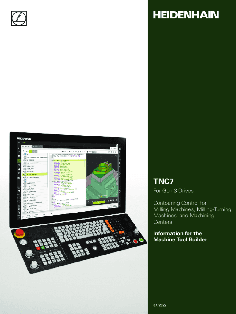 Fillable Online TNC7 - Contouring Control for Machining Centers and ...