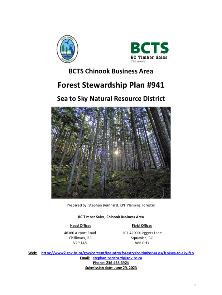 Fillable Online BC Timber Sales - Chinook Business Area Squamish ...