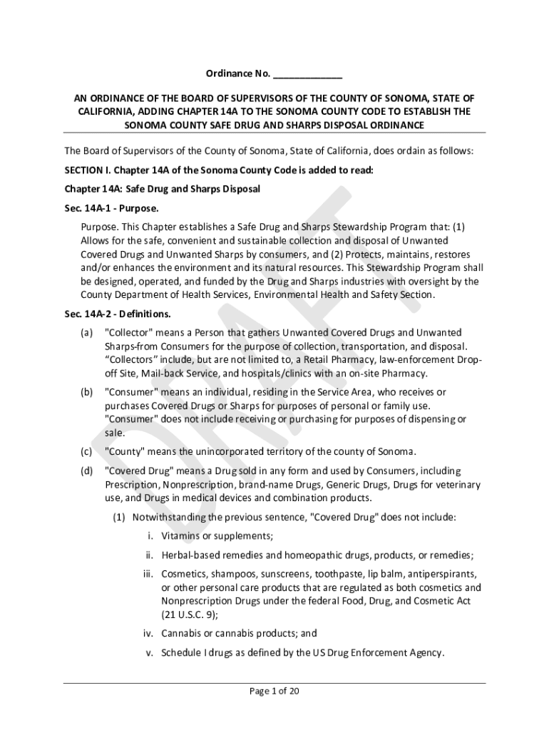 Fillable Online Draft - Ordinance NO. (to be assigned) for First Five ...