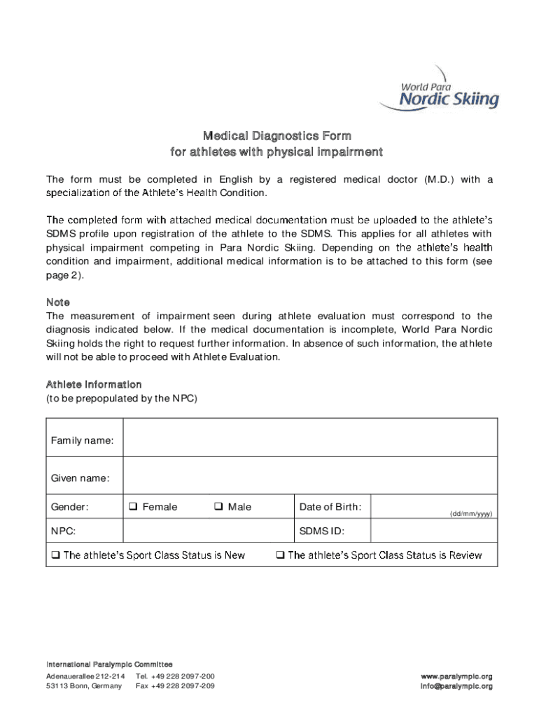 Fillable Online MDFMedical Diagnostics Form Fax Email Print - pdfFiller