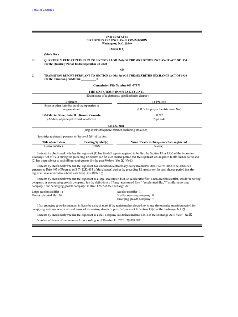 Fillable Online Table of Contents Commission File Number 001-37379 THE ONE ... Fax Email Print ...