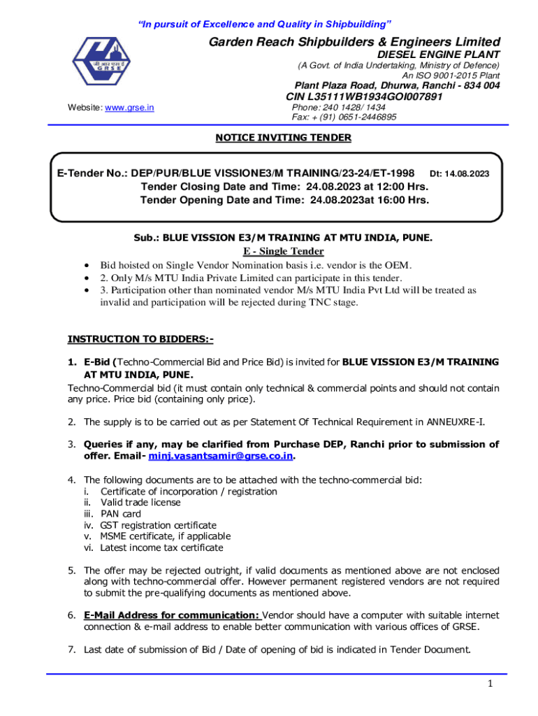 Fillable Online Indian Register of Shipping and GRSE sign MOU - IRClass Fax Email Print - pdfFiller