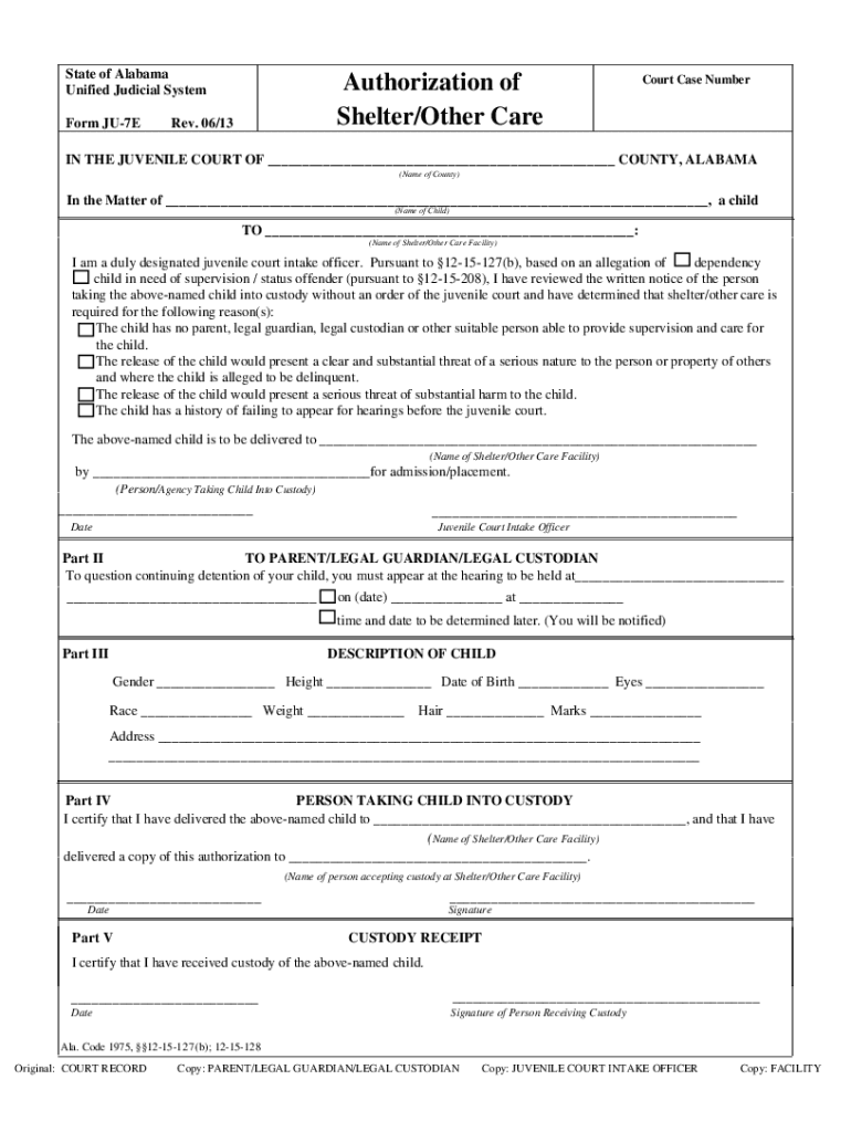 Fillable Online eforms alacourt Rule 9 - Designation of detention or ...