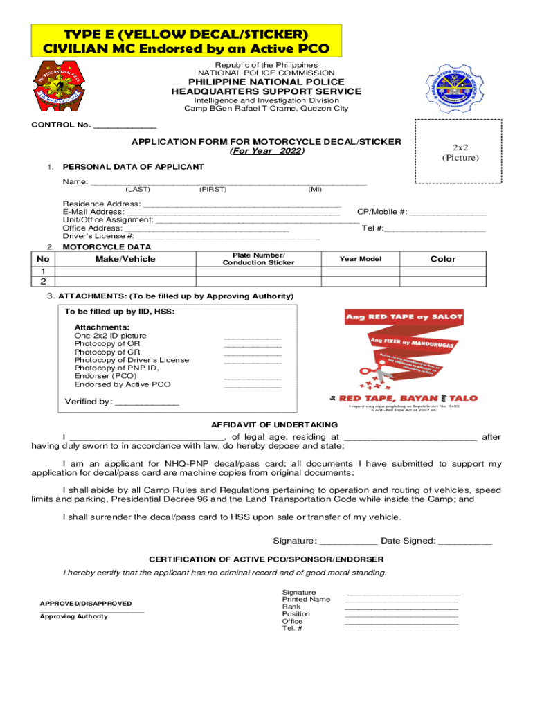 Fillable Online Headquarters Support Service - Philippine National ...