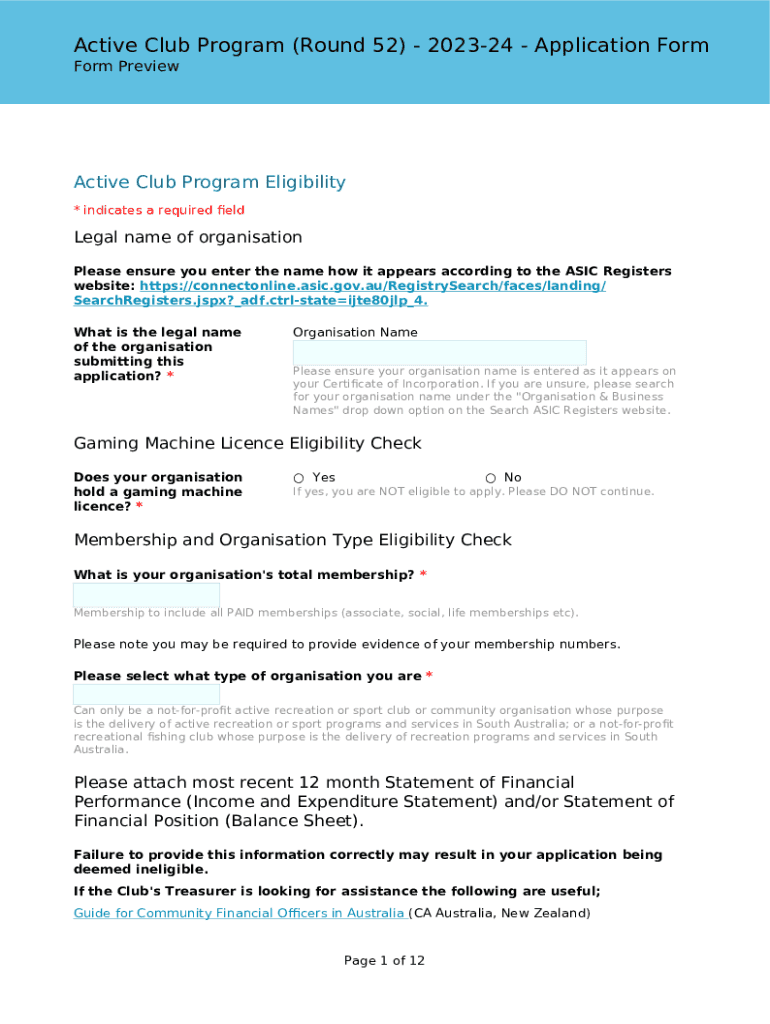 Fillable Online Active Club Program open and focused on breaking ...