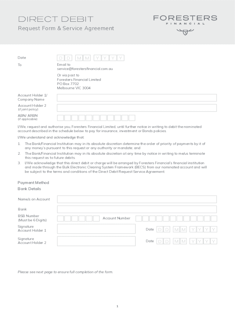 Fillable Online Credit Card - Direct Debit Request Form Fax Email Print - pdfFiller