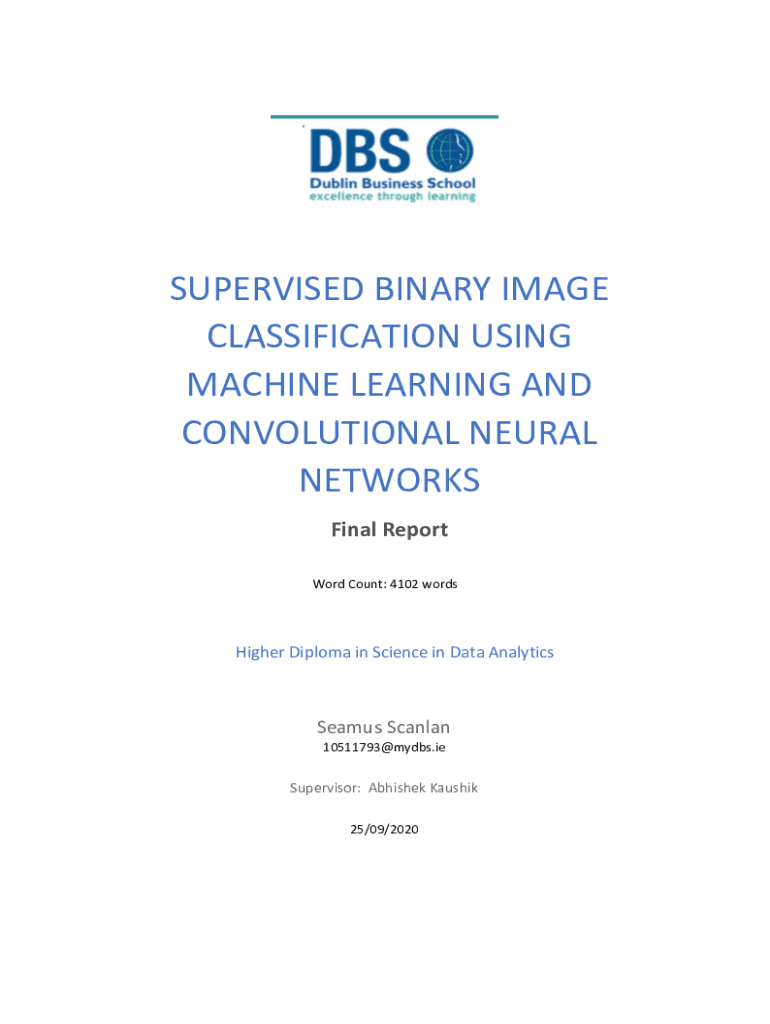 Fillable Online Supervised Binary Image Classification Using Machine Learning And Convolutional 