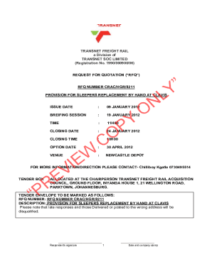 Fillable Online TRANSNET FREIGHT RAIL a Division of ... - DocPlayer.net ...