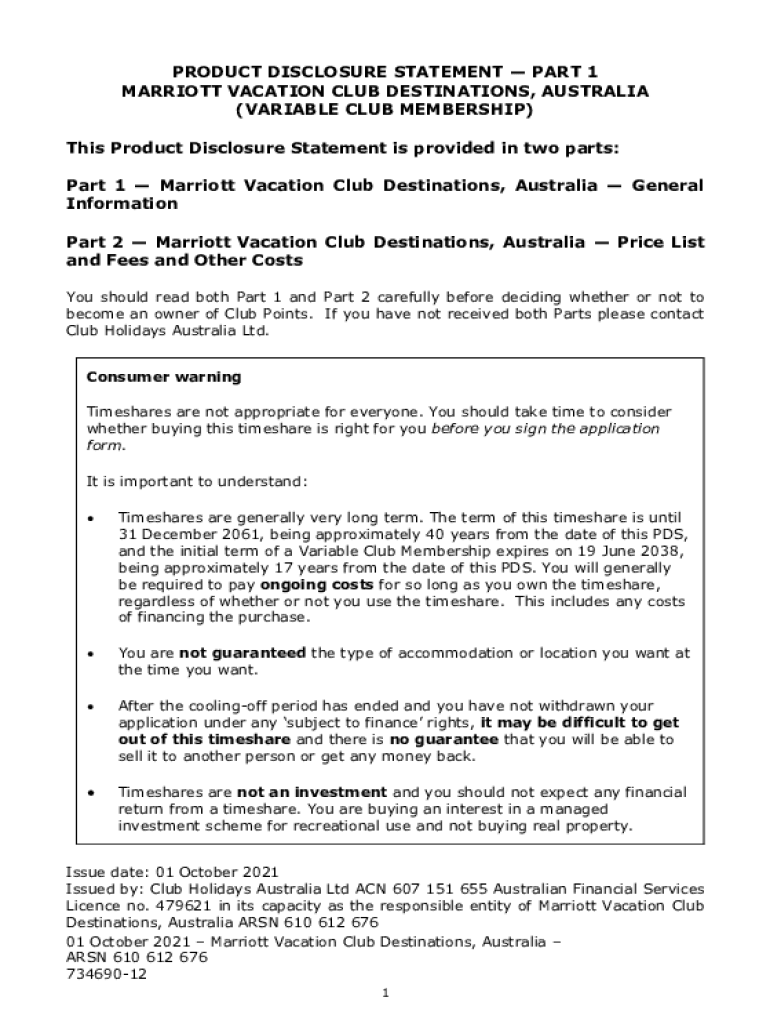 Fillable Online FINAL - Product Disclosure Statement Part 1 - Variable ...