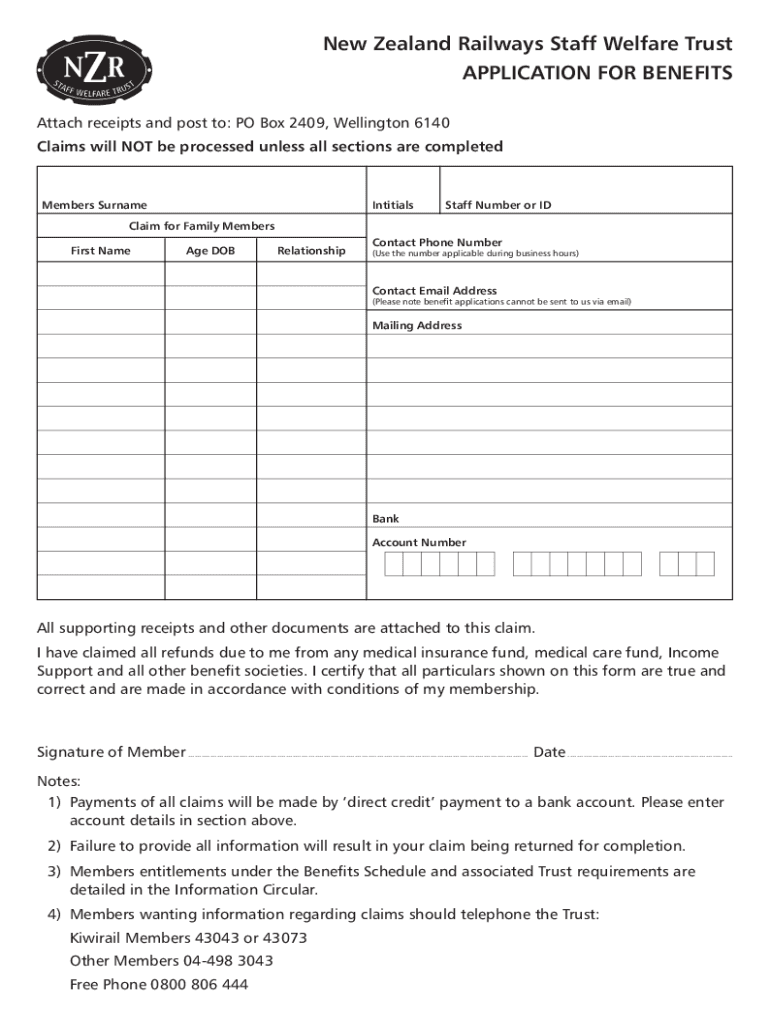 Fillable Online NZ-Rail-Welfare-Application-for-Benefits-Form.pdf Fax ...