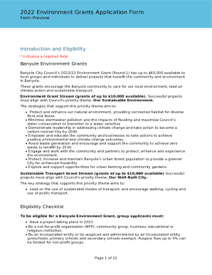 Fillable Online 2022 Environment Grants Application Form Fax Email ...