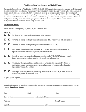 Fillable Online Washington State Patrol Background Check Form Fax Email ...