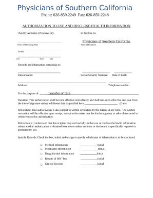 Physicians of Southern California Doc Template | pdfFiller