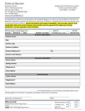Fillable Online Business License Application for Business ... Fax Email Print - pdfFiller