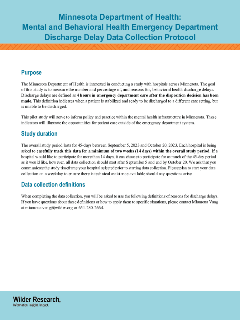 Fillable Online Minnesota Department of Health. Mental and Behavioral ...