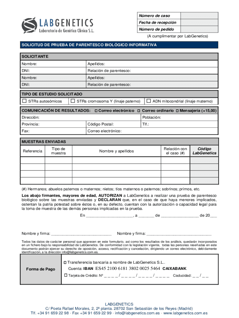 Completable En línea Documento Gua Pruebas de ADN para investigacin de ... Fax Email Imprimir ...