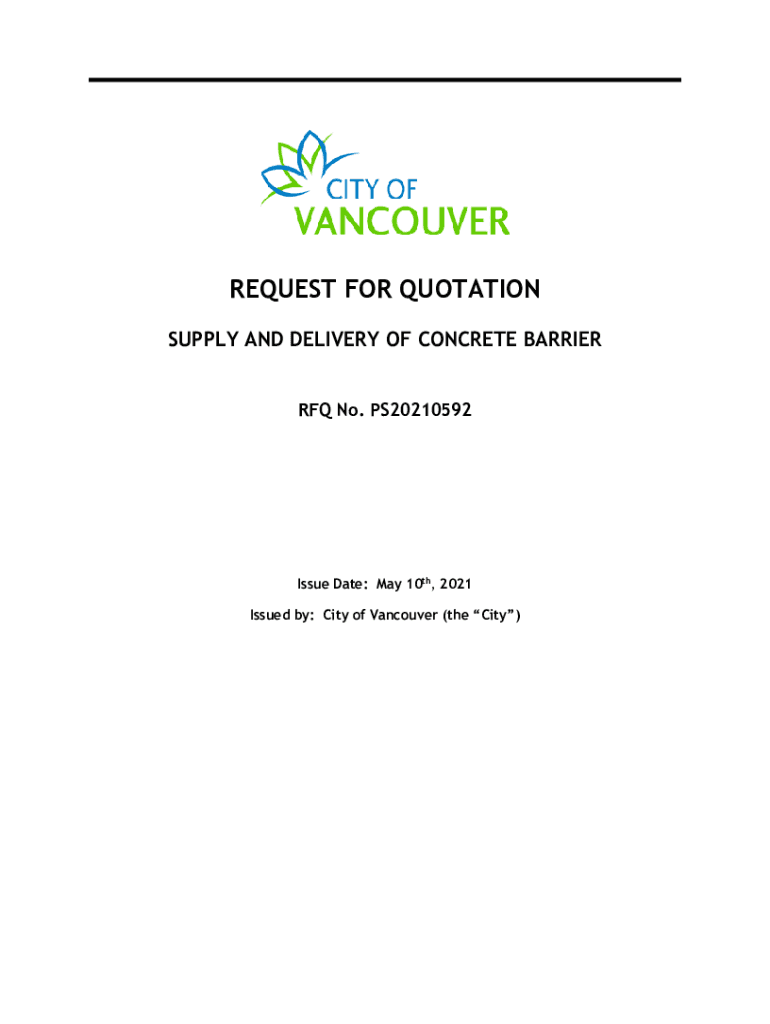 Fillable Online bids vancouver request for quotation - supply and ...