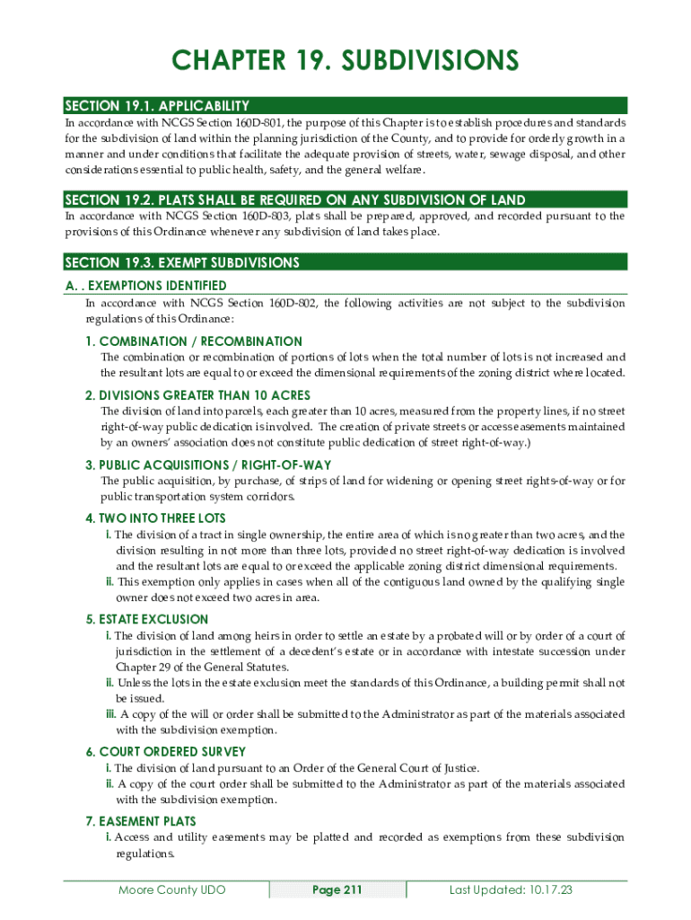 Fillable Online The Zoning and Subdivision Ordinance of the Town ...