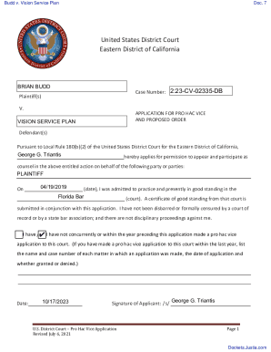 Fillable Online PRO HAC VICE ORDER signed by Magistrate Judge Deborah ...