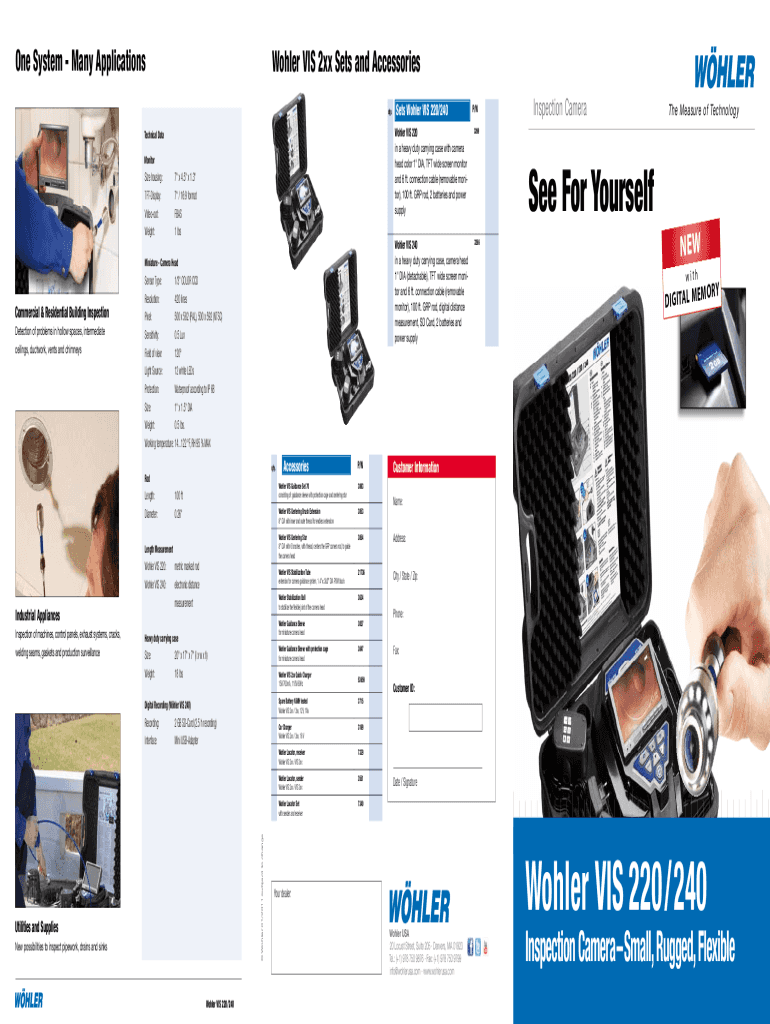 Fillable Online Wohler VIS 220/240 - MFE Inspection Solutions Fax Email ...