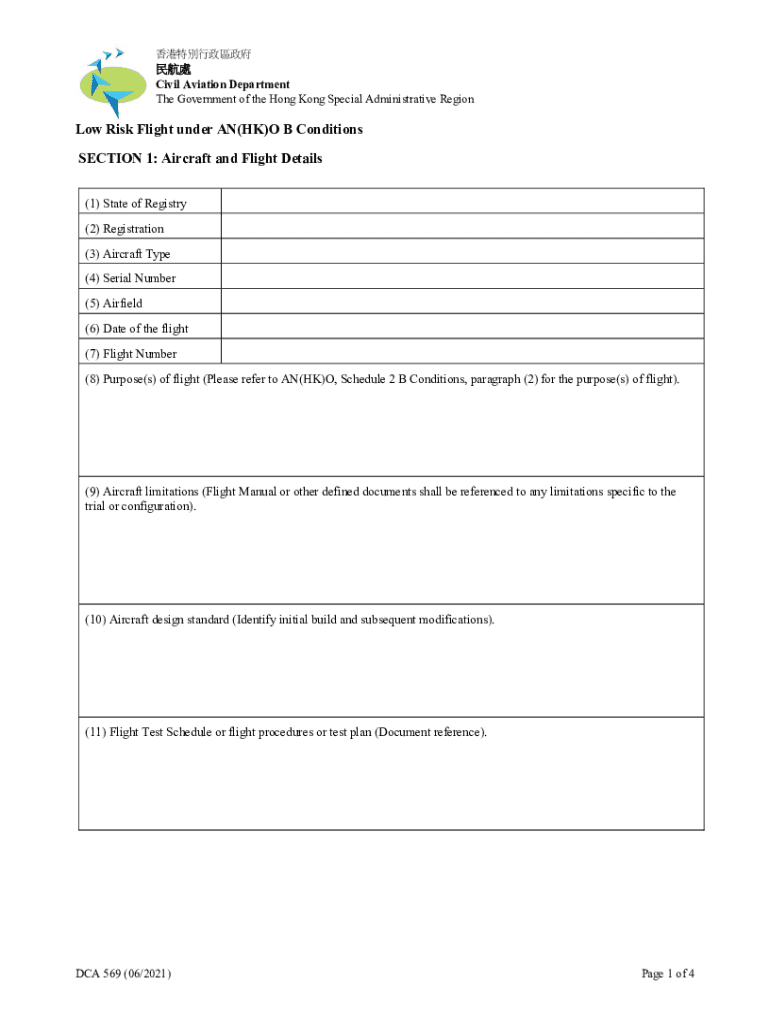 Fillable Online DCA 195 Certificate of Clearance for Flights under B ...