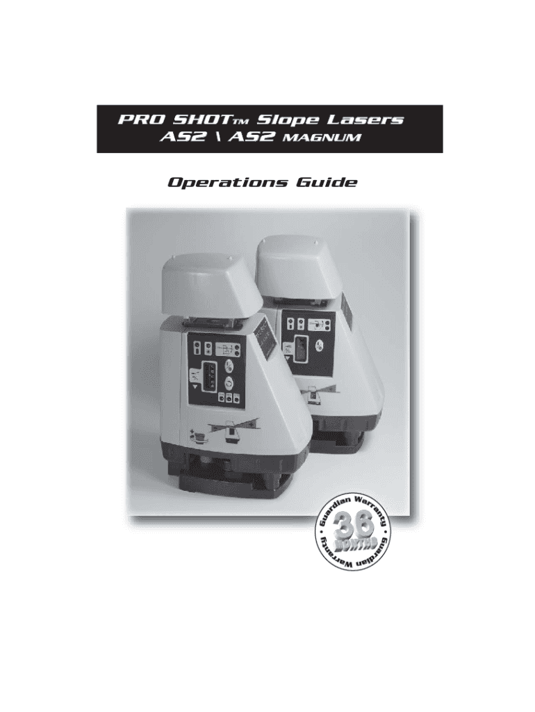 Fillable Online Pro Shot AS2 Magnum Laser Level with R8 Detector Fax ...