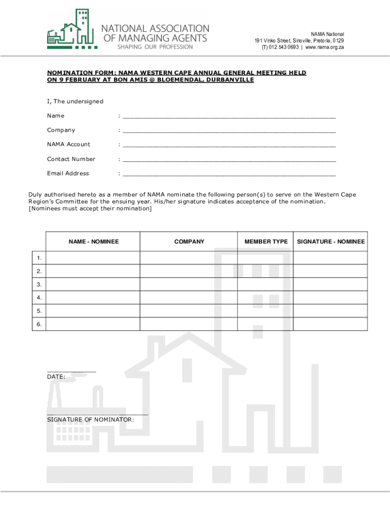 Fillable Online NAMA WESTERN CAP Fax Email Print - pdfFiller