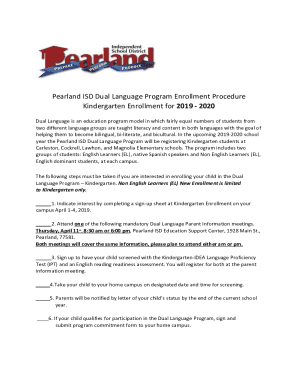 Fillable Online Pearland ISD Two-Way Dual Language Pilot Program Fax Email Print - pdfFiller