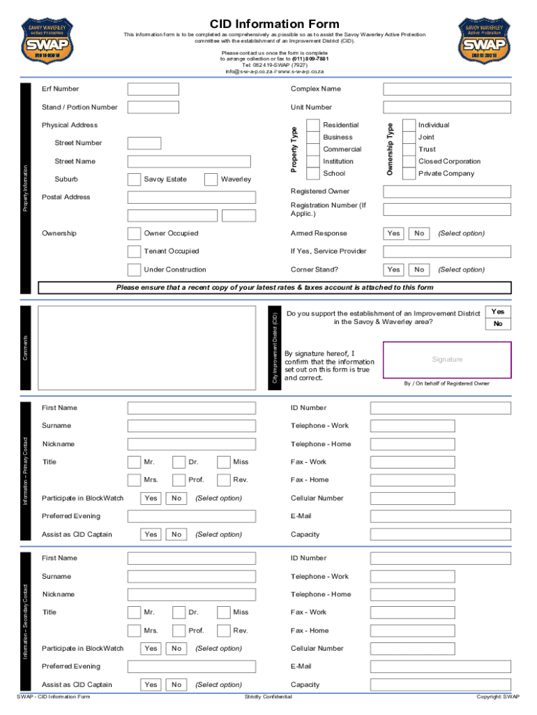 Fillable Online Visio-CID Resident Information Form - Version 7.vsd Fax Email Print - pdfFiller