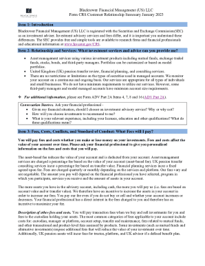 Fillable Online Form CRS Customer Relationship Summary (As Amended ... Fax Email Print - pdfFiller
