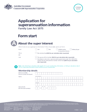 Fillable Online Family law application for superannuation information - 1. Form Fax Email Print ...