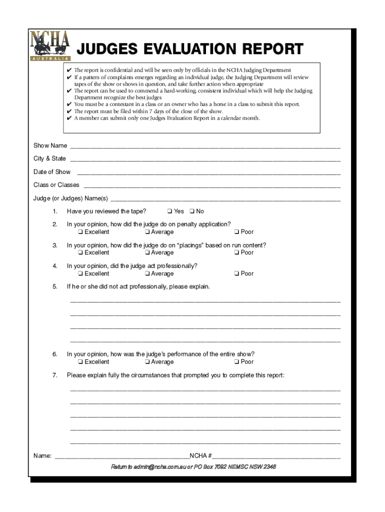 Fillable Online Judge Evaluation / Challenge Forms Fax Email Print ...