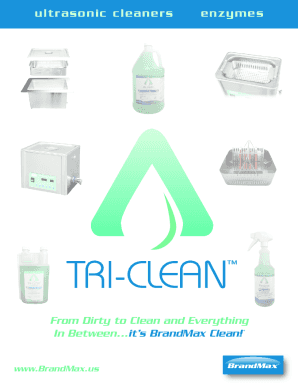 Fillable Online tri-clean - ultrasonic cleaners enzymes Fax Email Print ...