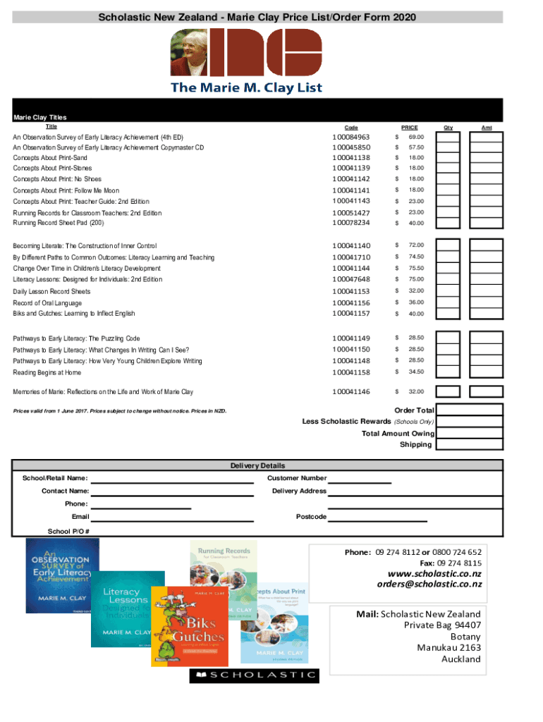 Fillable Online An Observation Survey of Early Literacy... by Clay ...