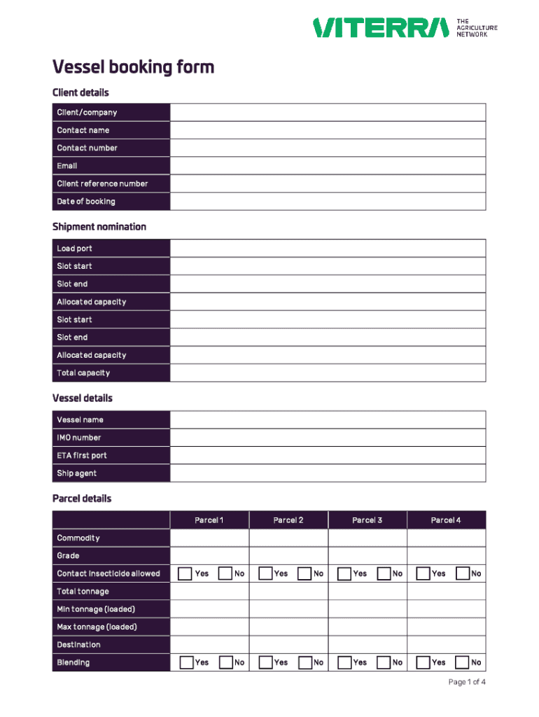 Fillable Online Vessel booking form Fax Email Print - pdfFiller