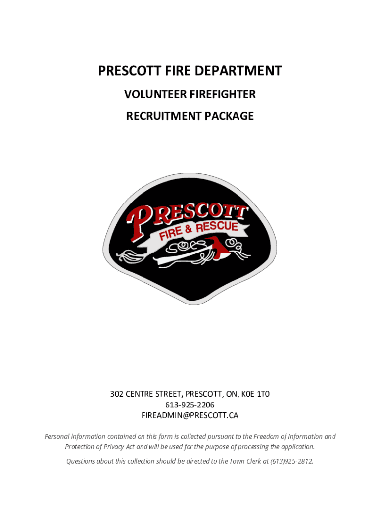 Fillable Online Prescott Fire Department hosting Recruitment Info Night ...