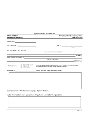 Fillable Online Minnesota Warranty Deed Form Fax Email Print - pdfFiller