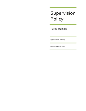 Fillable Online Supervision Policy - turas training Fax Email Print ...