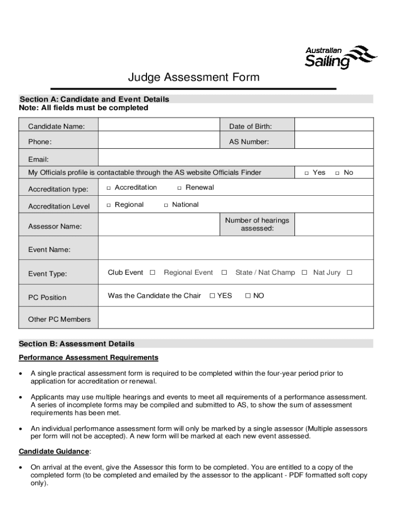 Fillable Online Judge Assessment Form Fax Email Print - pdfFiller