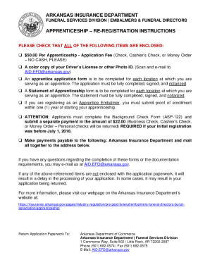 Fillable Online insurance arkansas Re-Registration - Apprentice ...