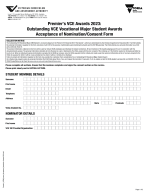 Fillable Online Victorian Certificate of Education Application for ...
