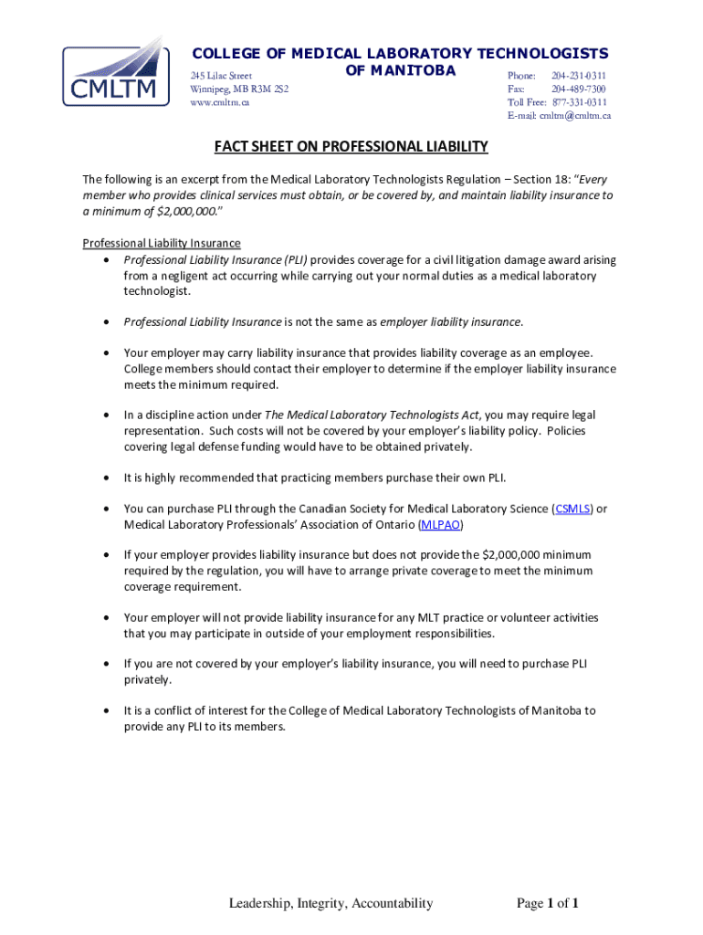 Fillable Online Fact sheet Liability Insurance Information Form-Oct2023 ...