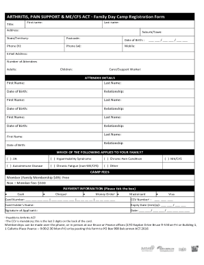 Fillable Online Family Day Camp Registration Form Fax Email Print ...