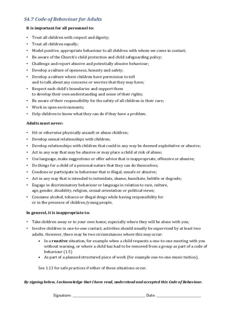 Fillable Online Code of Practice for Positive Behaviour: Rewards - SIAL ...