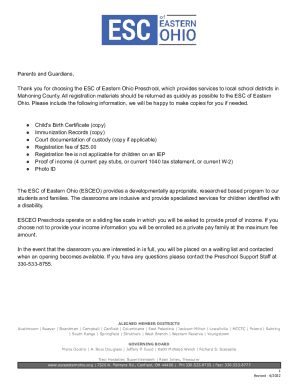 Fillable Online Home - Educational Service Center of Eastern Ohio (ESC ...